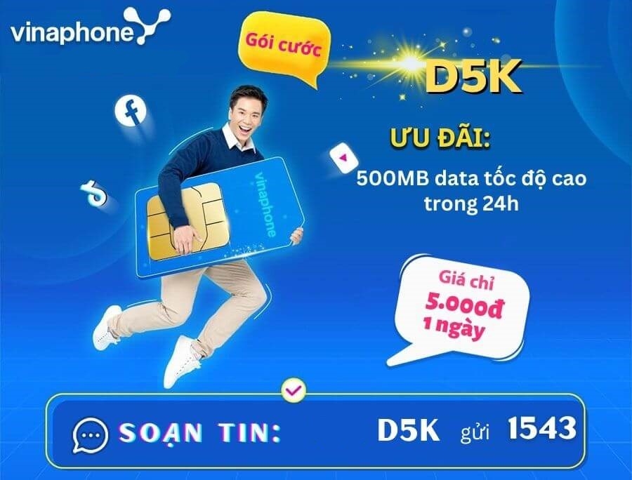 Tổng hợp các gói cước 4G VinaPhone 1 ngày 5K giá rẻ, siêu ưu đãi
